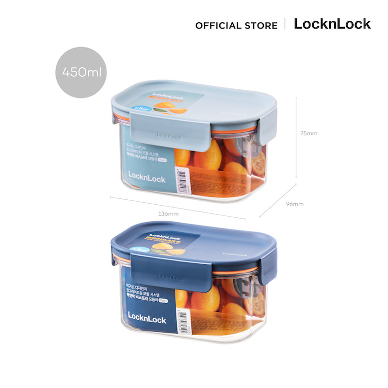 LocknLock กล่องถนอมอาหาร Bisfree Modular Plus 450 ml. - LBF402R – LocknLock Thailand