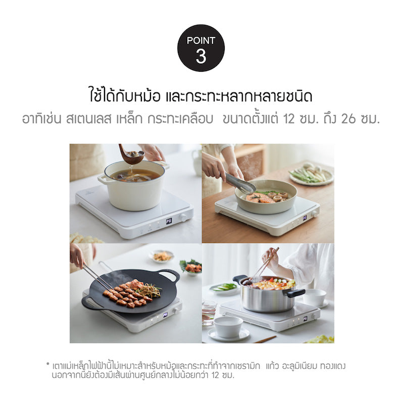LocknLock เตาแม่เหล็กไฟฟ้าแบบบาง Slim Induction Cooker - EJI146WHT ...