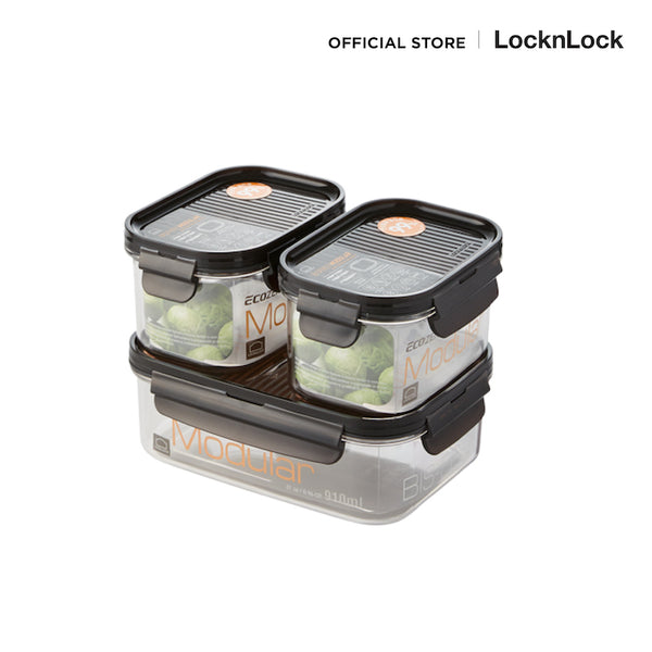 LocknLock เซตกล่องถนอมอาหาร Bisfree Modular Set - LBF404S3 – LocknLock Thailand