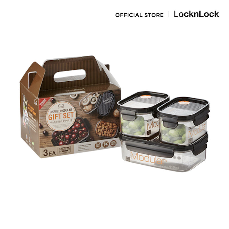 LocknLock เซตกล่องถนอมอาหาร Bisfree Modular Set - LBF404S3 – LocknLock ...