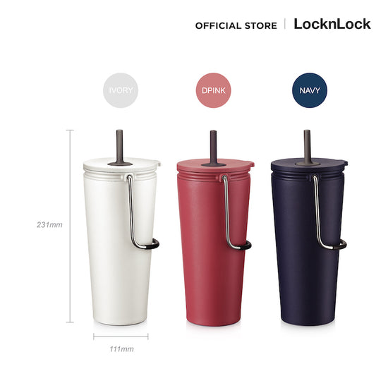 LocknLock แก้วเก็บอุณหภูมิ Bucket Tumbler with Straw 540 ml. - LHC4268 ...