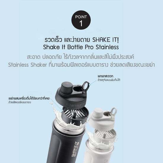 กระบอกน้ำเก็บอุณหภูมิ Shake It Bottle Pro Stainless 650 ml. รุ่น ...
