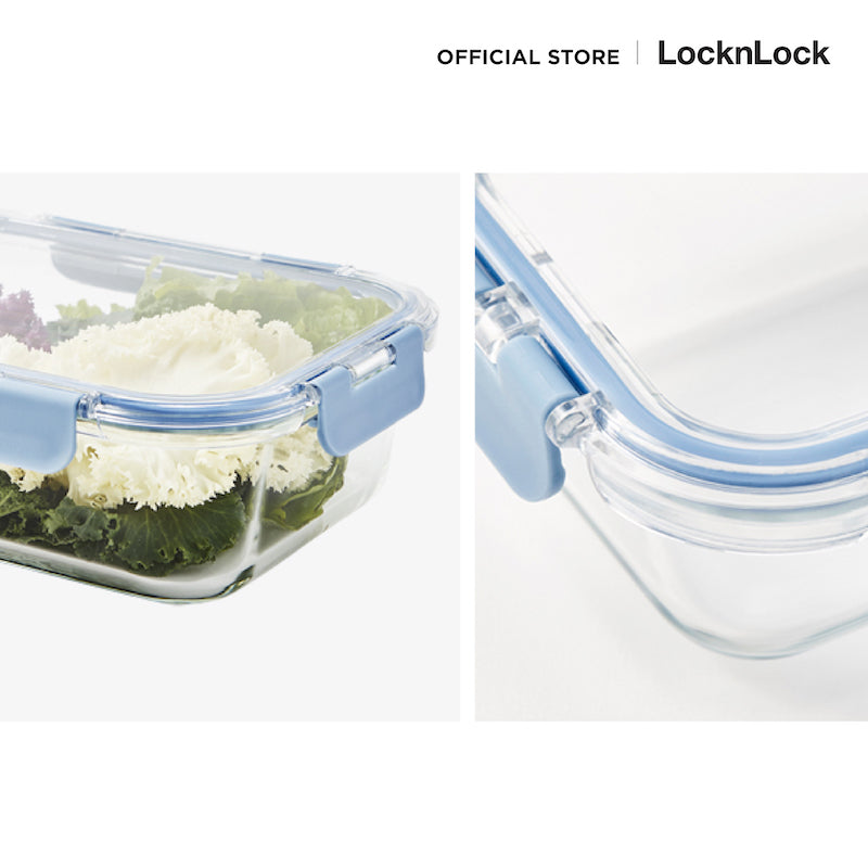 กล่องแก้วใส่อาหาร LocknLock Tritan Cap Glass Container 1.05 L. รุ่น ...
