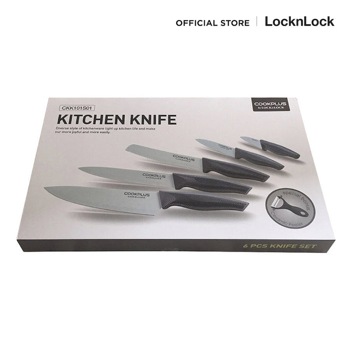 Set มีดสแตนเลสเคลือบเซรามิก 6 ชิ้น COOKPLUS – LocknLock Thailand