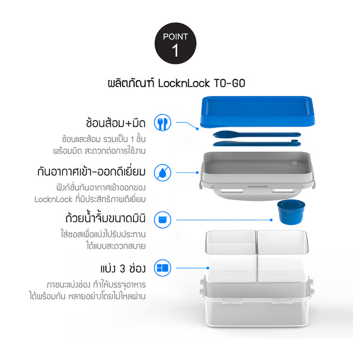 LocknLock To-Go Container 1 L. - HPL817L – LocknLock Thailand